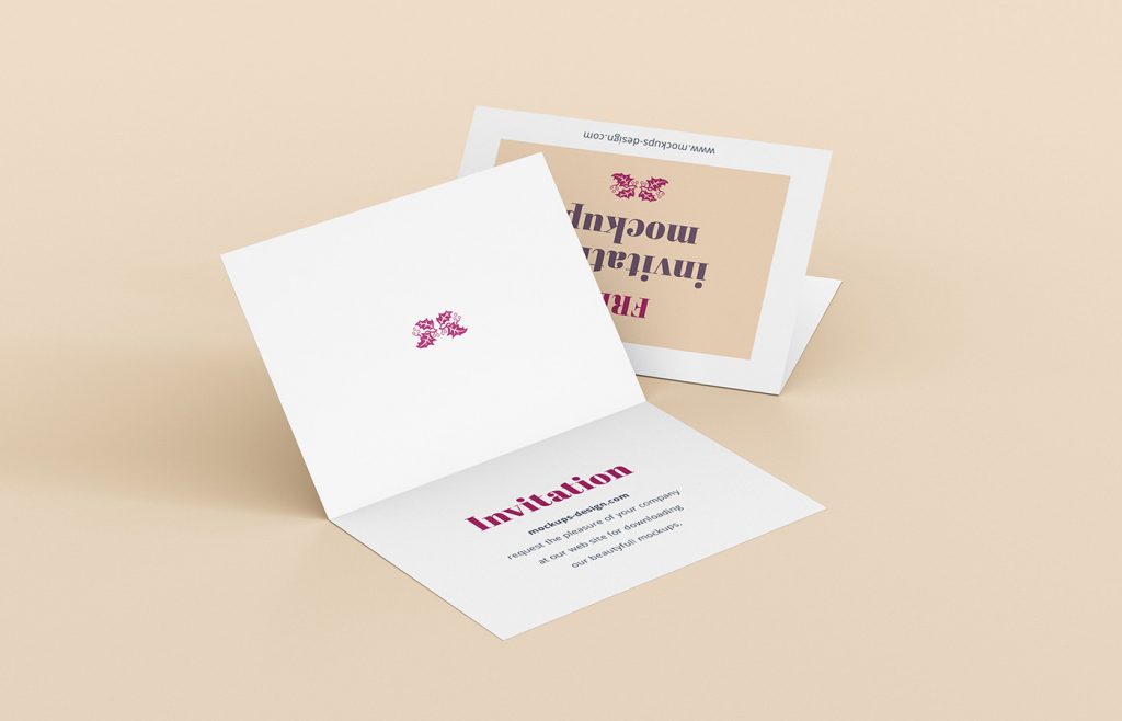 Mockup de convite com dobra Grátis - Criativo.Design