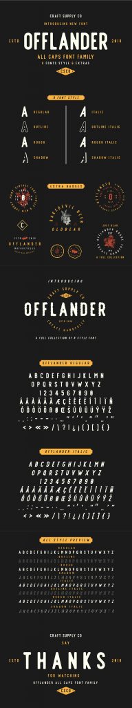 Offlander Rough – Fonte vintage em caixa alta Grátis - Criativo.Design