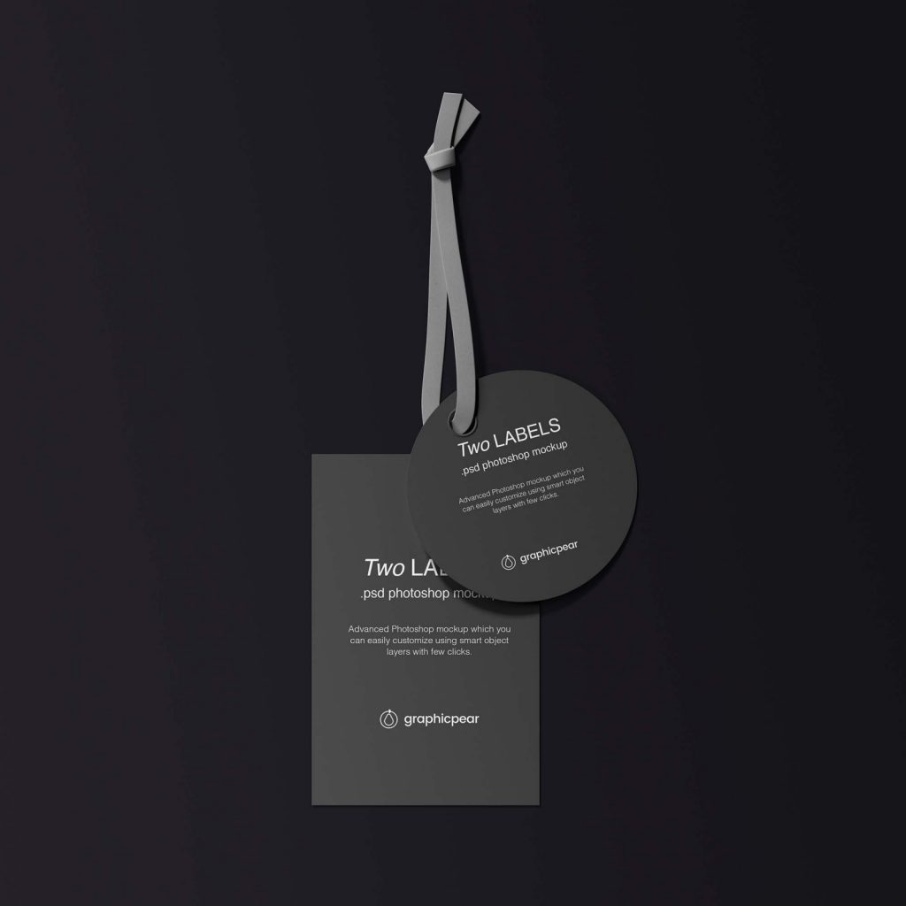 Mockup de duas etiquetas Grátis - Criativo.Design