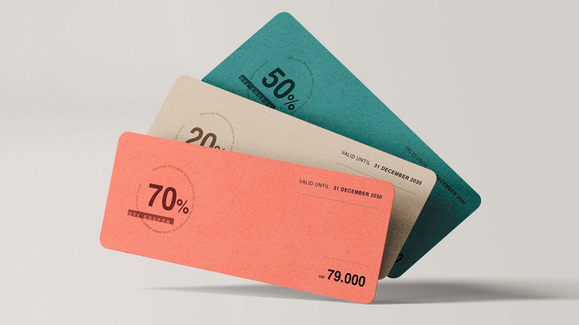 Mockup de cupom de desconto Grátis - Criativo.Design