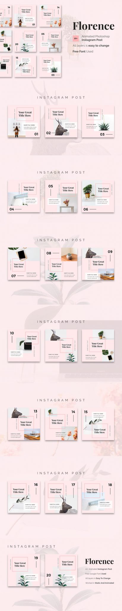 Florence – Template de post para Instagram Grátis - Criativo.Design