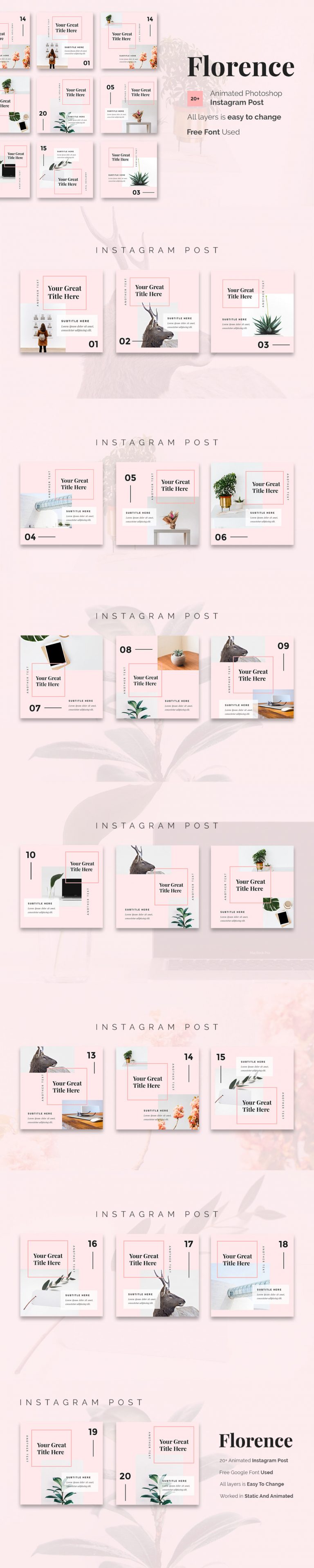 Florence – Template de post para Instagram Grátis - Criativo.Design