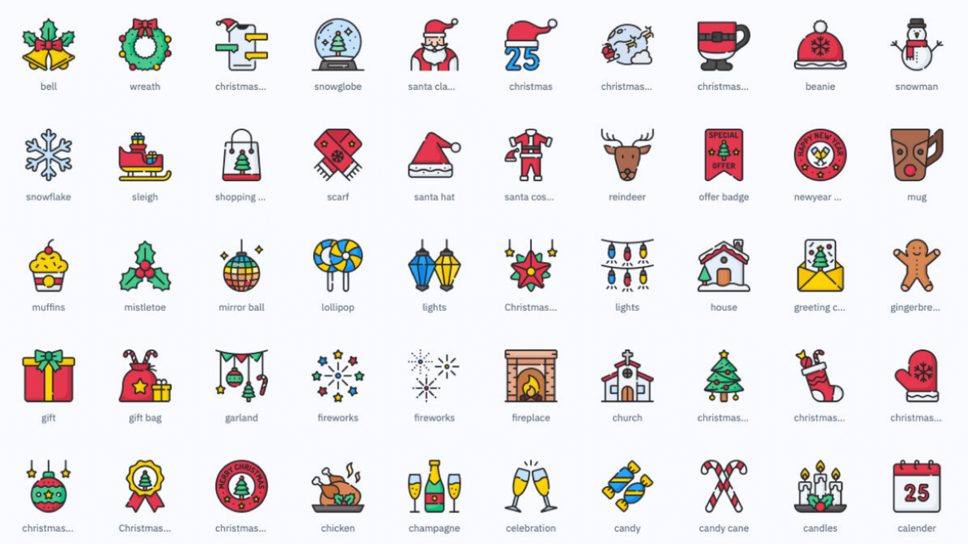 Conjunto de ícones de natal Grátis - Criativo.Design