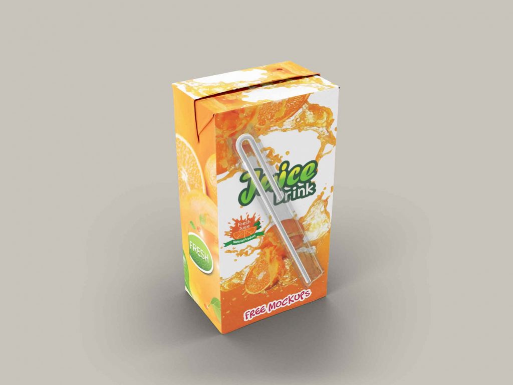 Mockup de caixa de suco Grátis - Criativo.Design