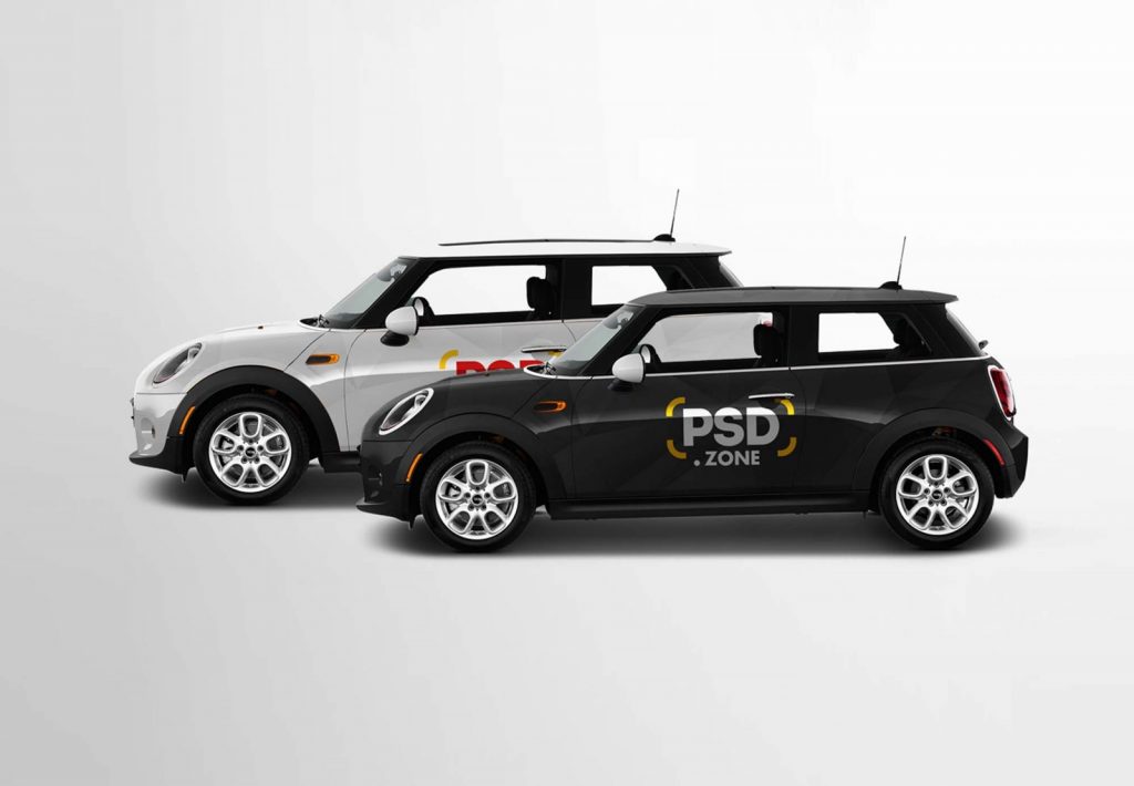 Mockup de carro modelo Mini Cooper Grátis - Criativo.Design