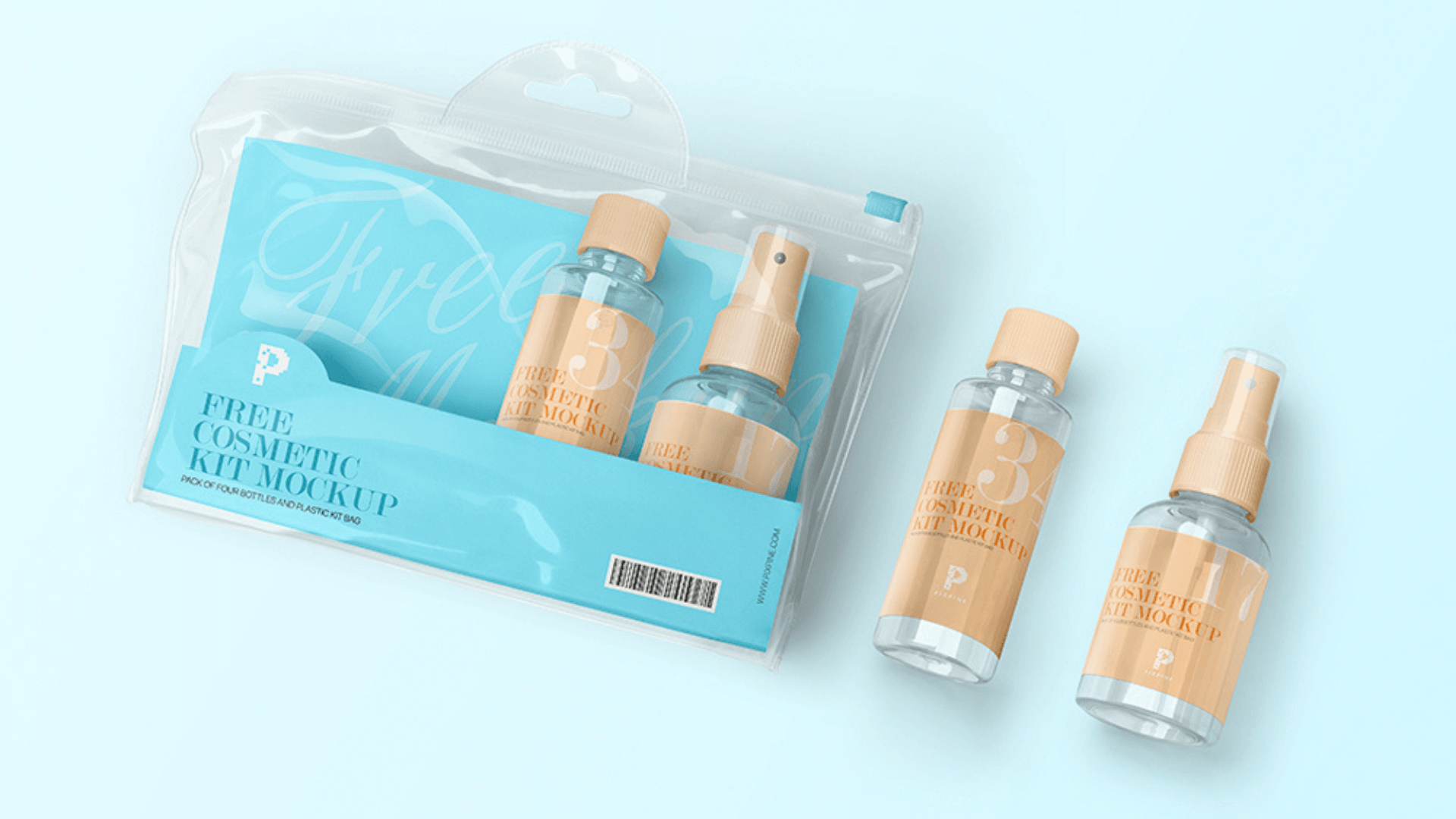 Mockup de kit cosmético Grátis - Criativo.Design