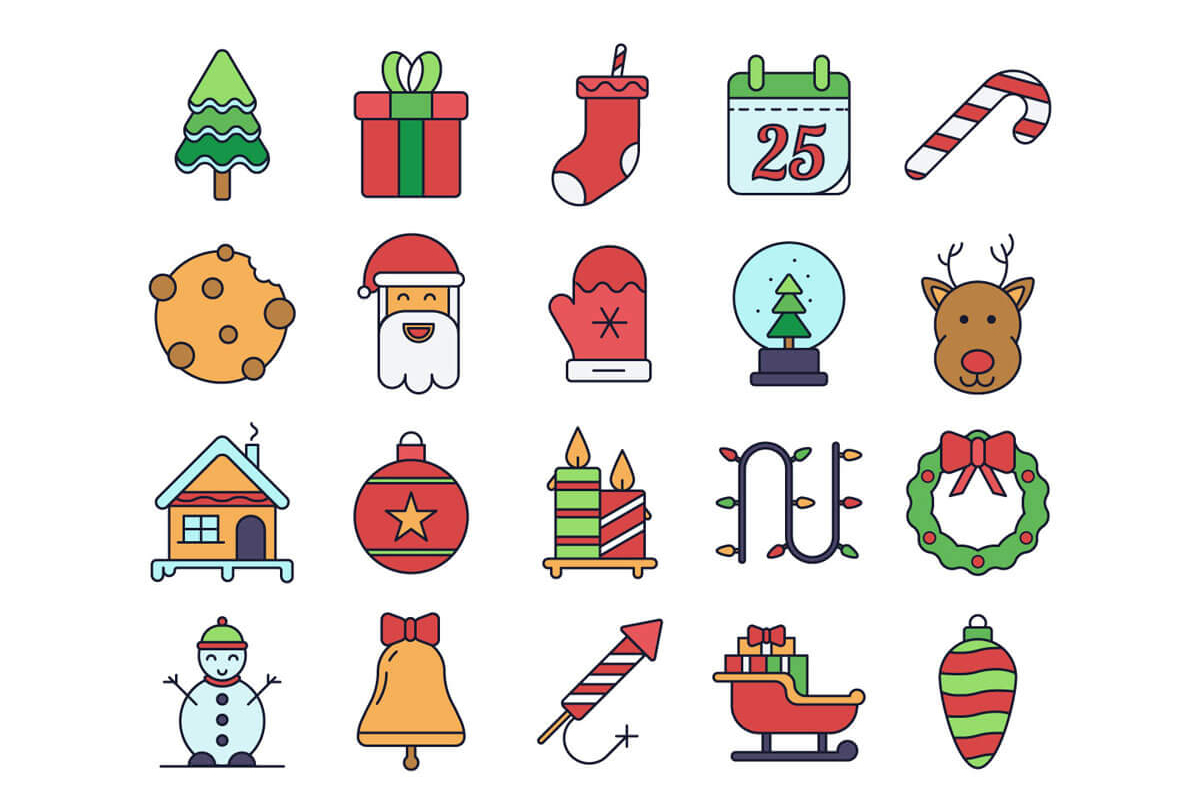 20 Ícones Natalinos Grátis - Criativo.Design