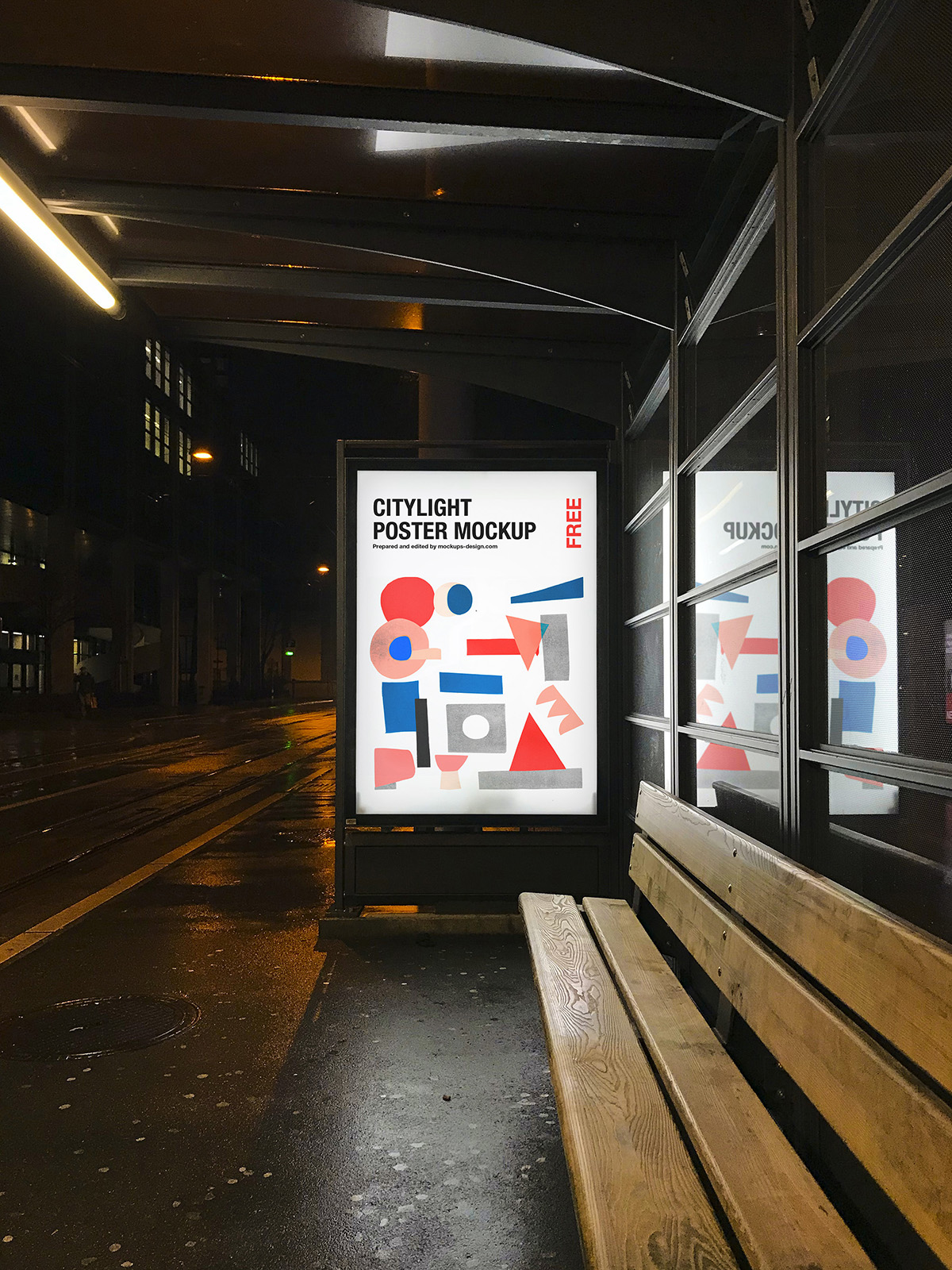 Mockup publicitário na parada de ônibus grátis - Criativo.Design