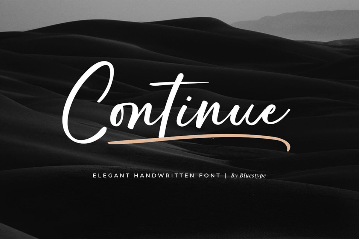 Continue – Fonte manuscrita grátis - Criativo.Design